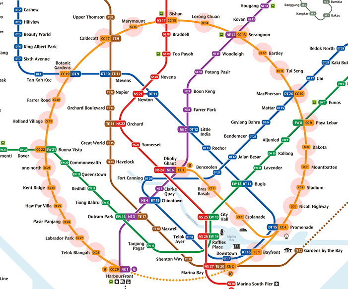 Circle Line Map Singapore MRT
